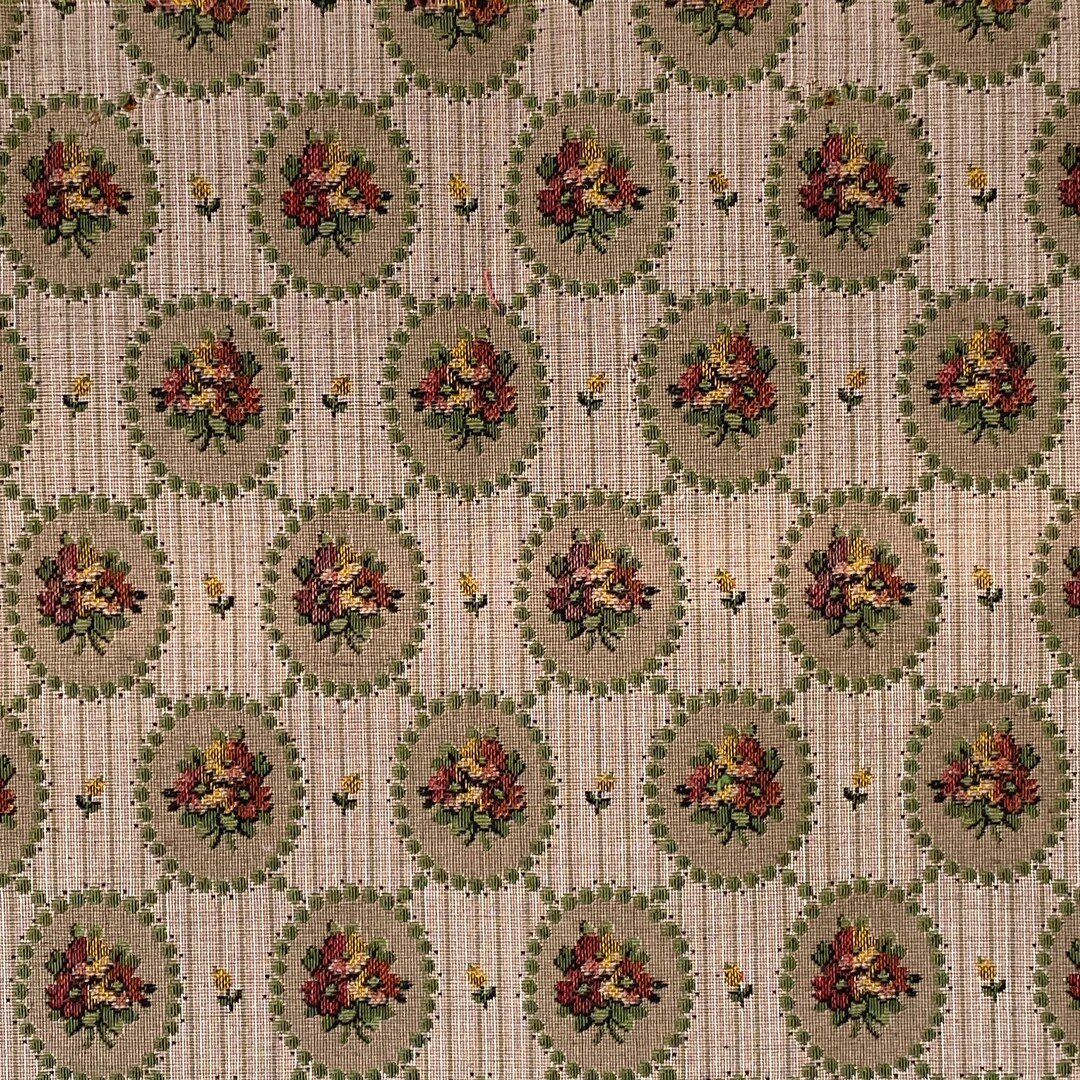 Antique 1920's Brocade Jacquard Fabric Sample UNUSED Vintage Upholstery ...