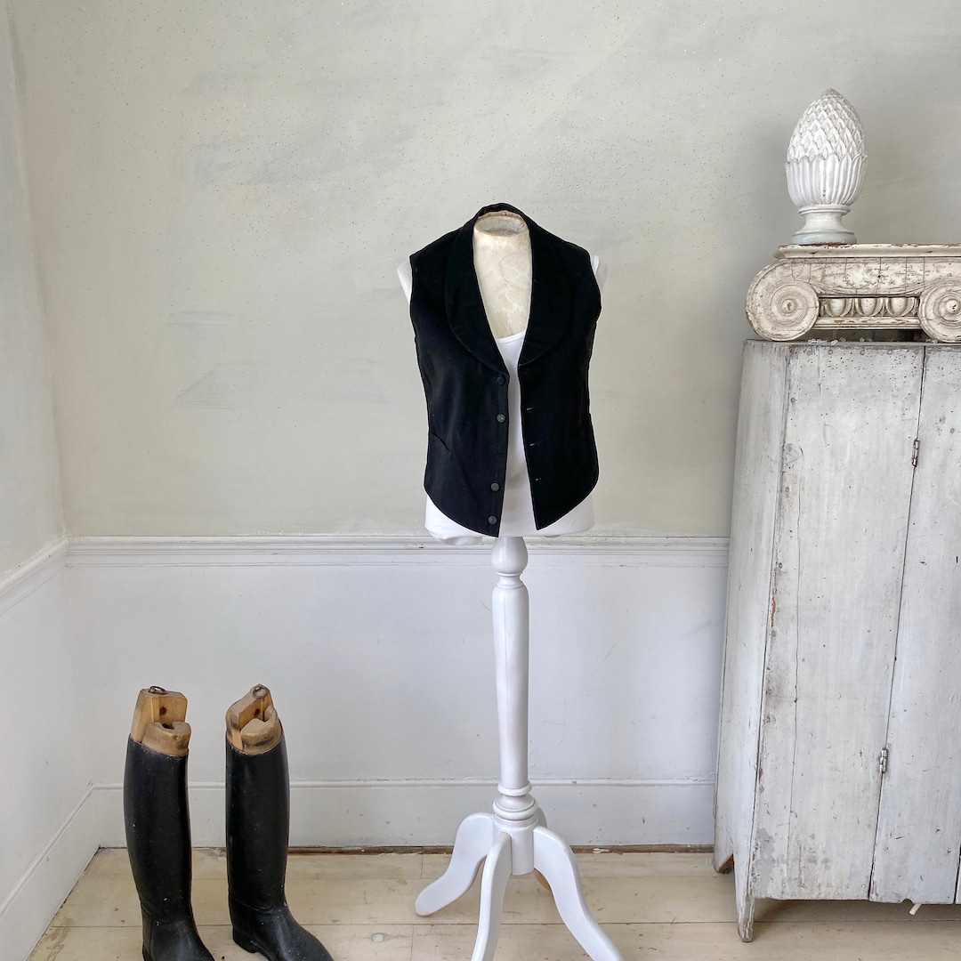 1850-1870 Antique French Black Vest Men's Clothing Clothes Vintage ...