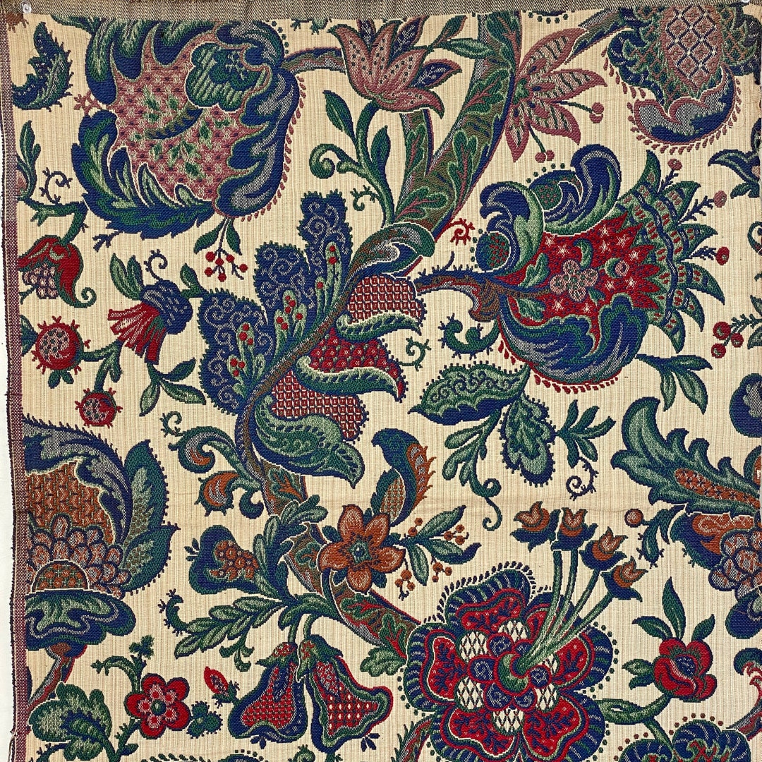 Antique Palampore Inspired Indienne 1926 French Jacquard Fabric Sample ...