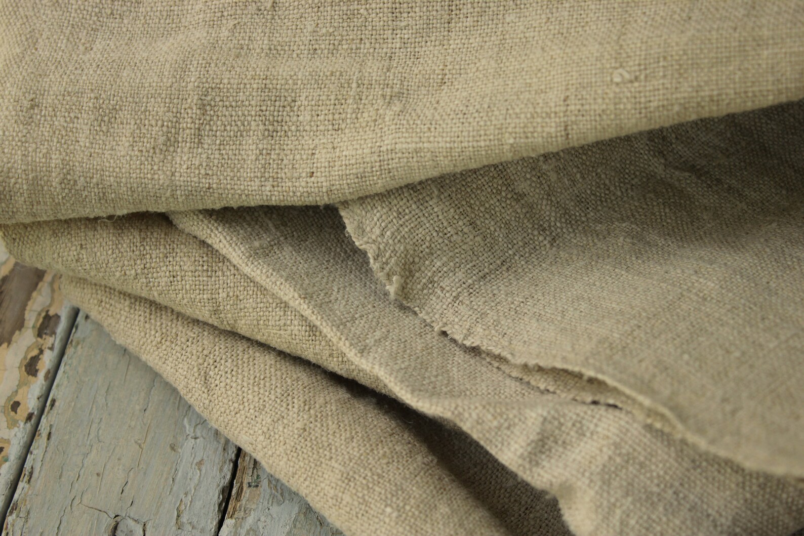 Plain Linen Bolt 5.97 Yards Fabric Antique Hemp C1900 Sheeting or Clothing Textile Great for ...