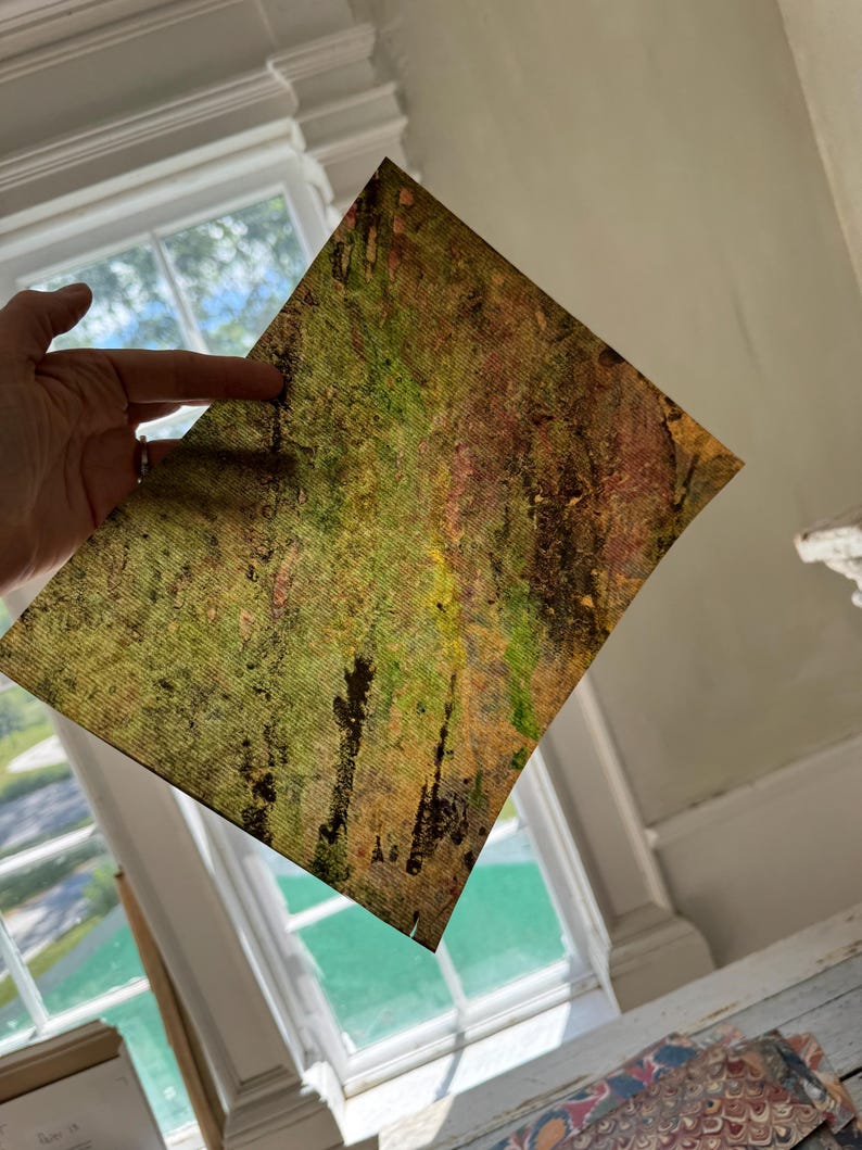 10 X 7.75 Antique French Marbled Paper ~ Hand-marbled Unique Art Paper ...