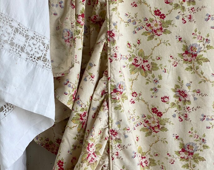 Aged Faded Tones Bed Cover Bedspread Daybed Coverlet Soft Faded Floral ...