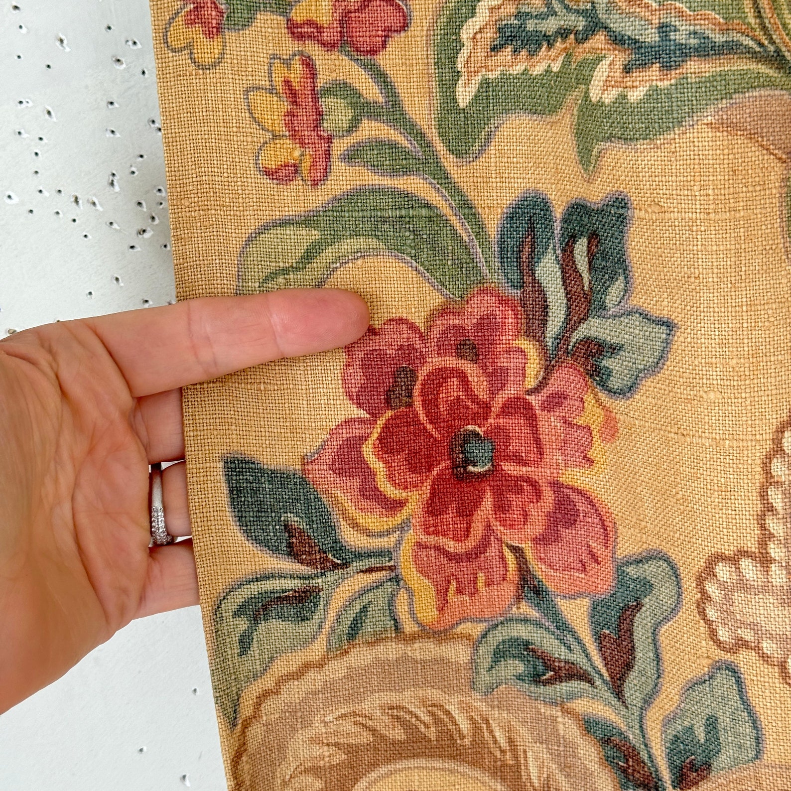 80x48 PER ONE (5 Available) Muted Tones Curtains Printed Linen Natural ...