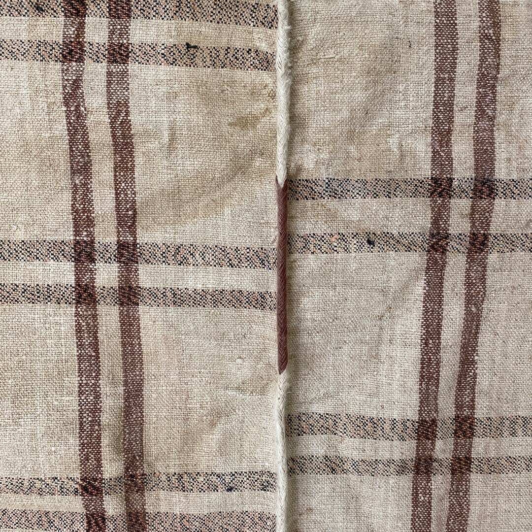 Farmhouse Rustic Textile Antique Hand Woven Linen French - Etsy