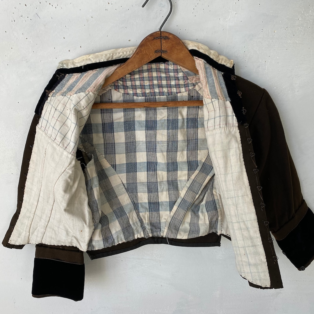 Fabulous Lined Bodice Wool Bodice 1890 Brown Woven Bodice French ...