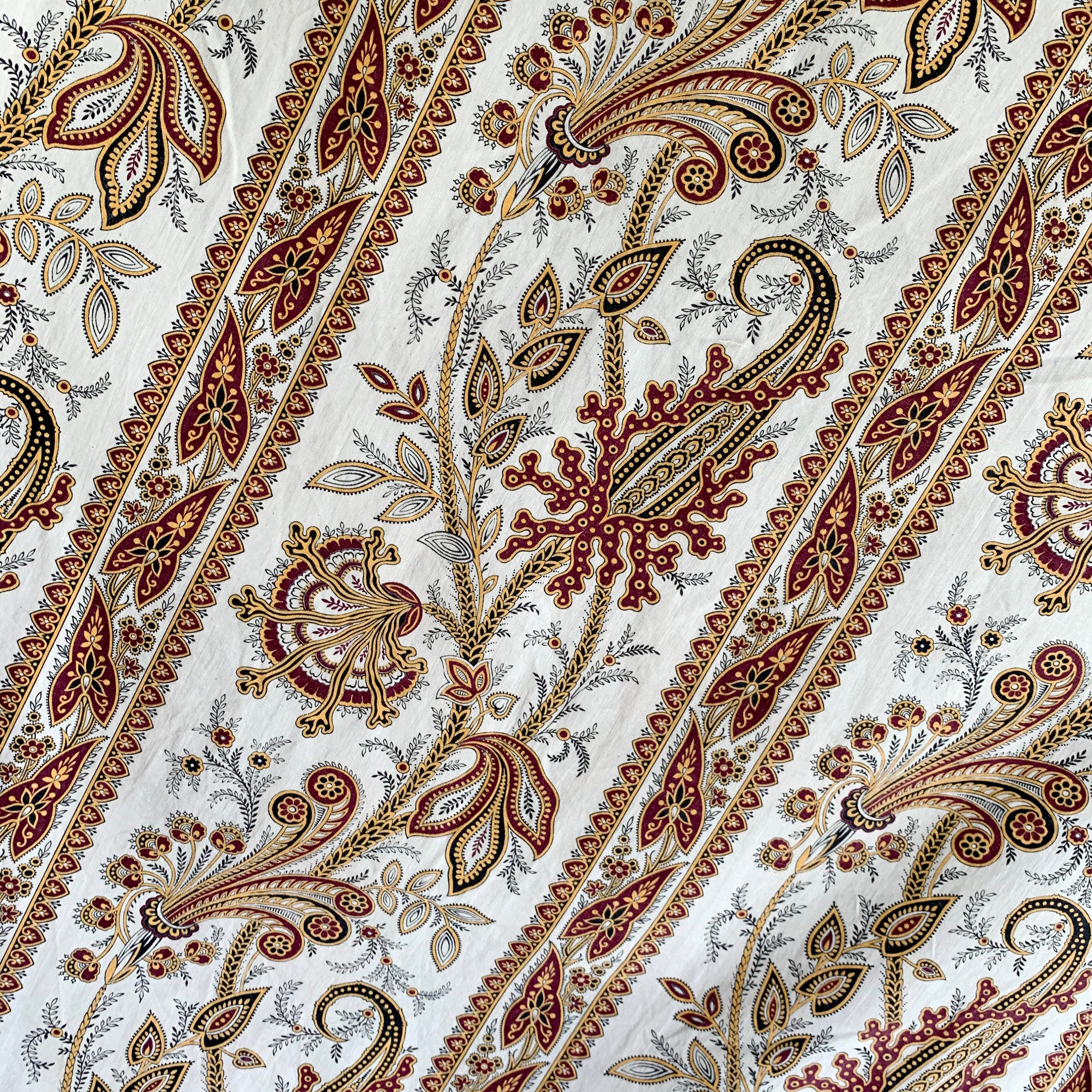 Antique French Fabric Cotton Circa 1870 Stylized Floral | Etsy