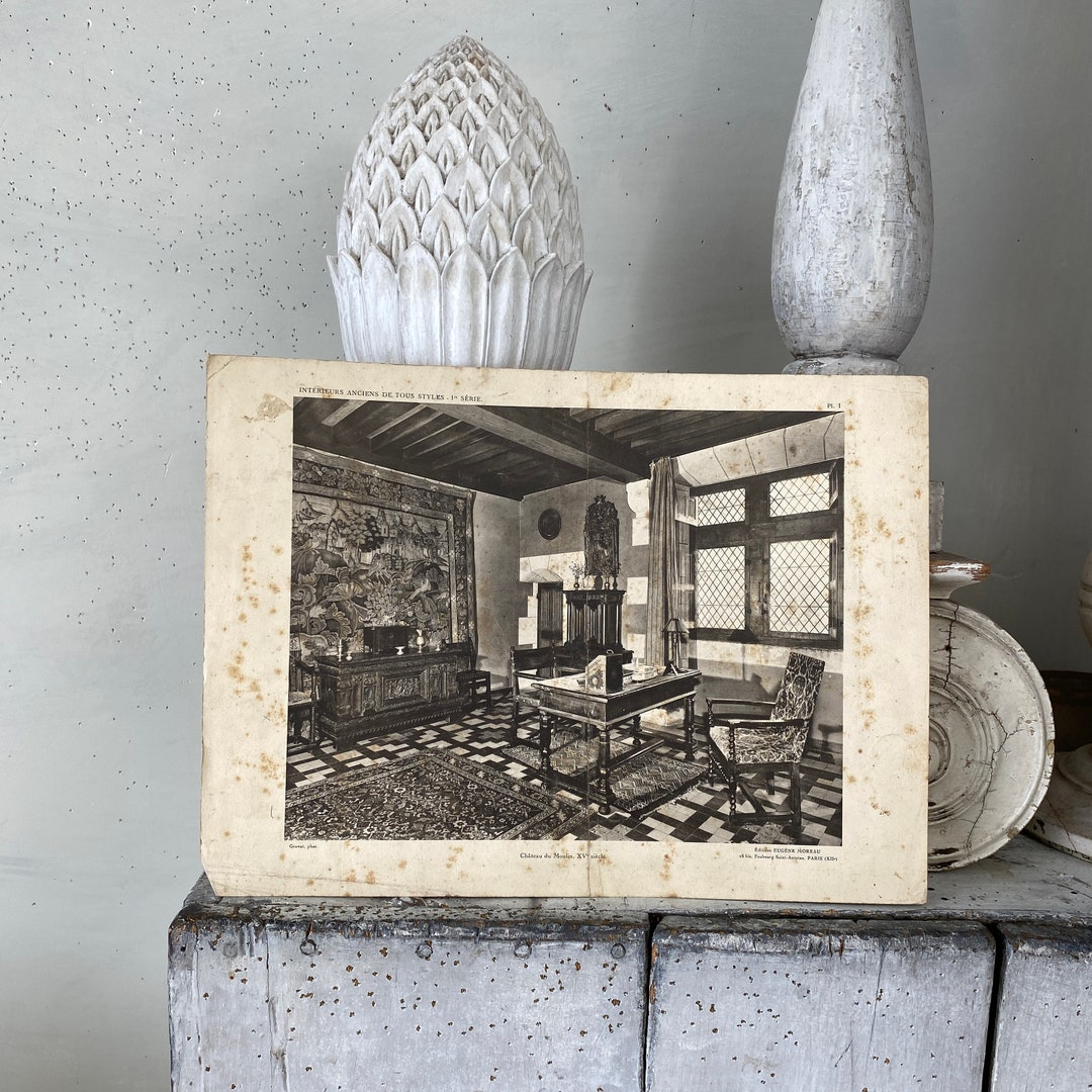 Antique French Paris Interior Design Image for Framing 1930's 30's ...
