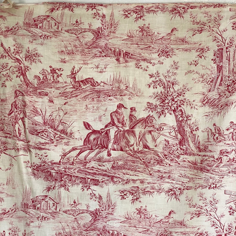 Toile De Jouy Chasse En Foret De Bretonne Hunting in the - Etsy