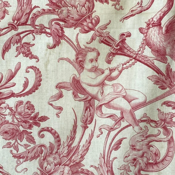 Grotesque Fabric Material Antique French Brown Design 1880 | Etsy