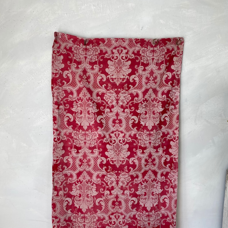 Antique French Red Damask Fabric 1850 Fabric Upholstery | Etsy