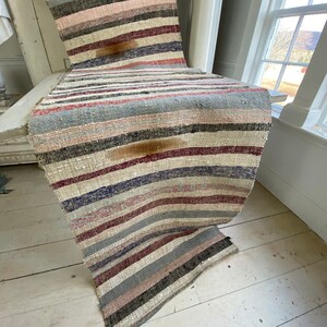 DAMAGED Vintage Rag Rug Vintage Stair Runner European Hand Woven ...