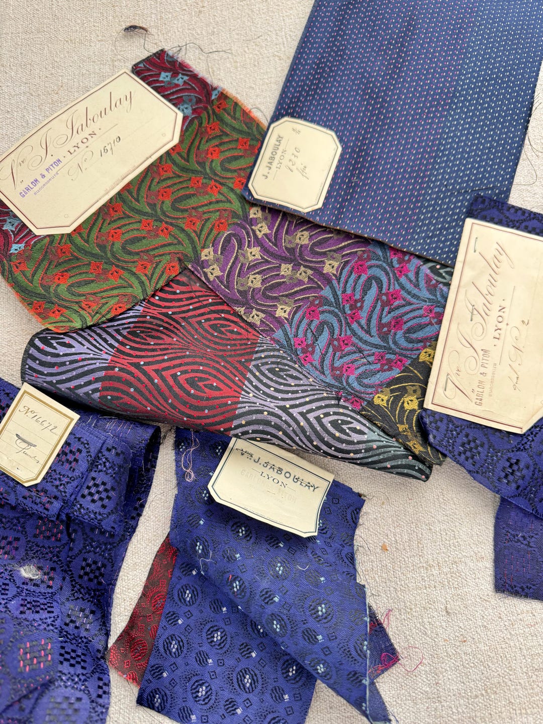 11 1880 Soie Silk De Lyon Fabric Samples Swatches Small Scale Patterns ...