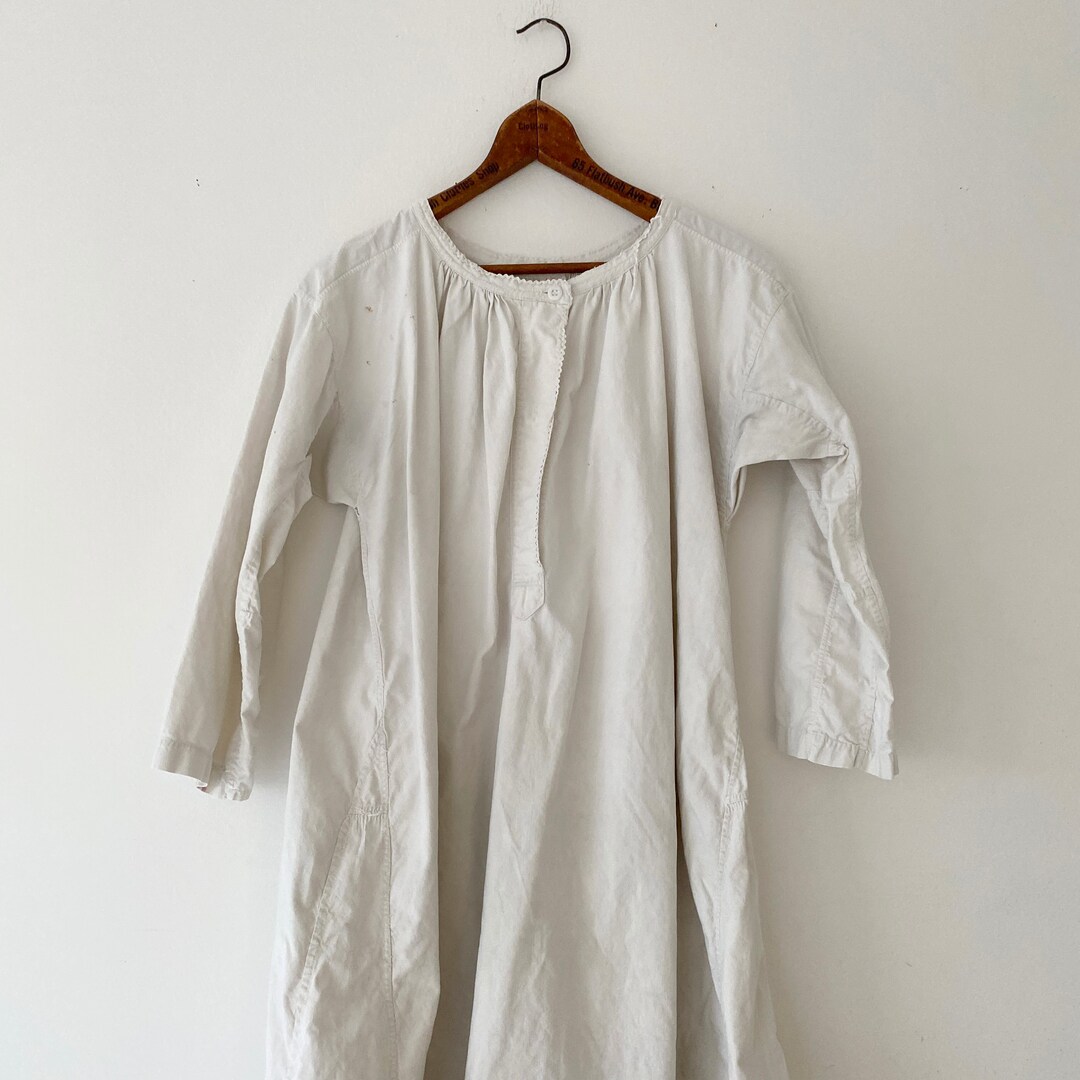 Darling Zig Zag Trim Neckline Chemise Cotton Antique Shirt French ...
