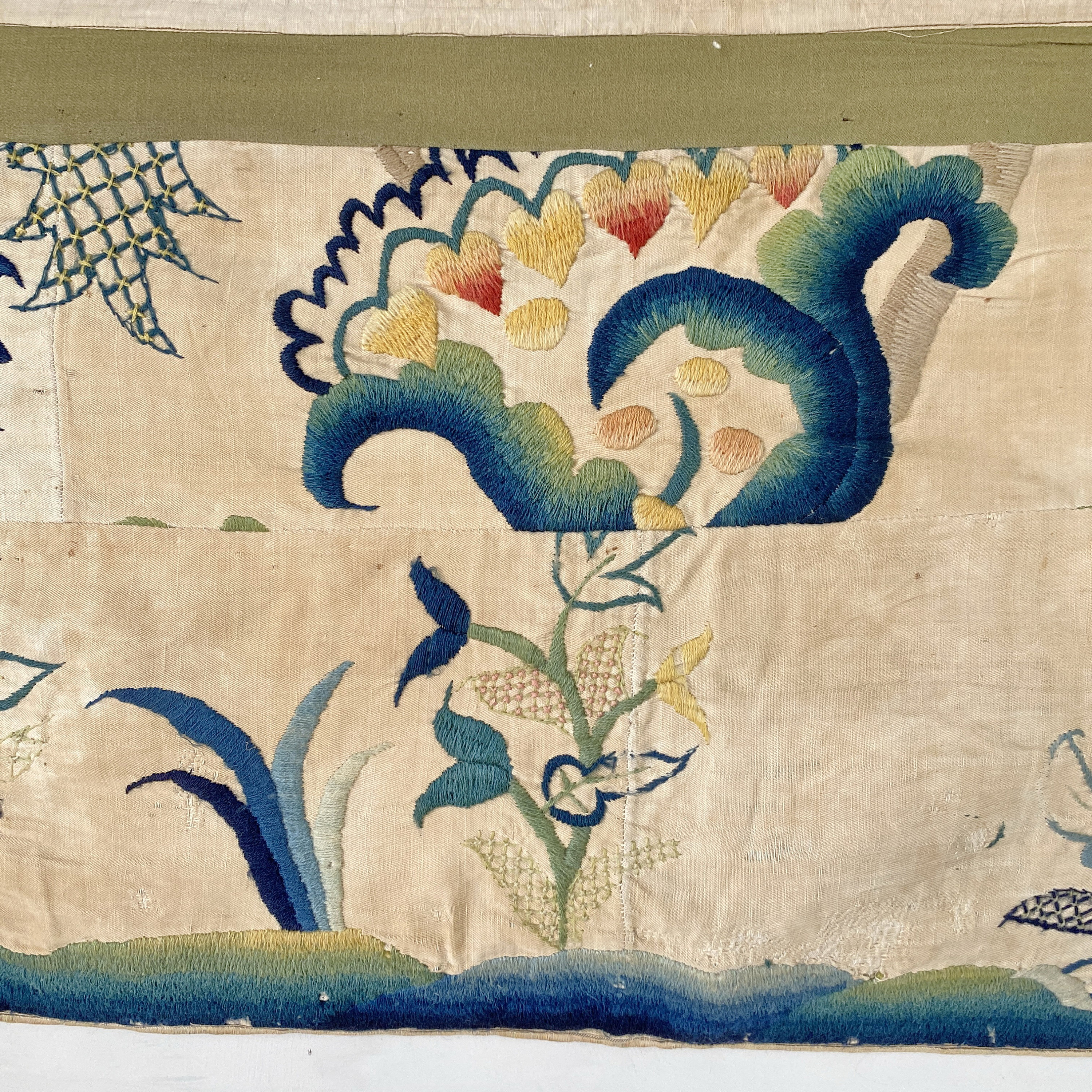 English Crewelwork Antique 18th Century 17th ? Embroidery Embroidered ...