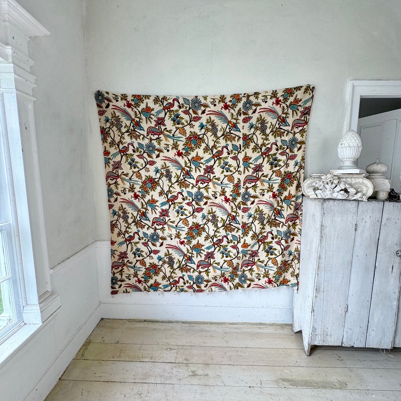 71x68 Crewelwork Curtain Tablecloth Bedcover Tapestry Wall Hanging Wool ...