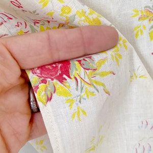 Vintage From France Yellow Pattern Cotton French Material Cotton Faded ...