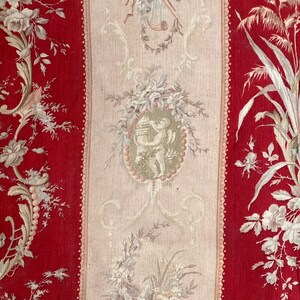 C 1880 Antique French Red Curtain Rococo Design Floralunique Window ...