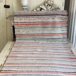 European Rag Rug Hand Woven Vintage Plaid Striped Runner Carpet ...