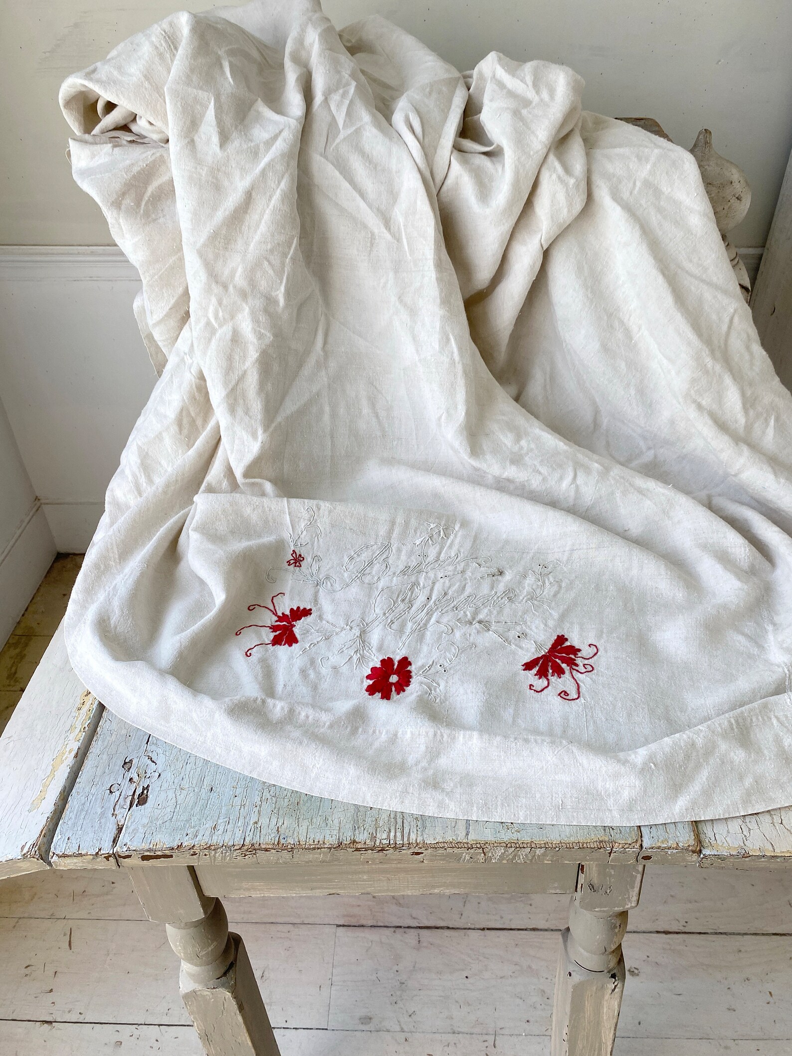 BEST Buon Repose Antique Italian Linen Sheet Country Cottage European ...