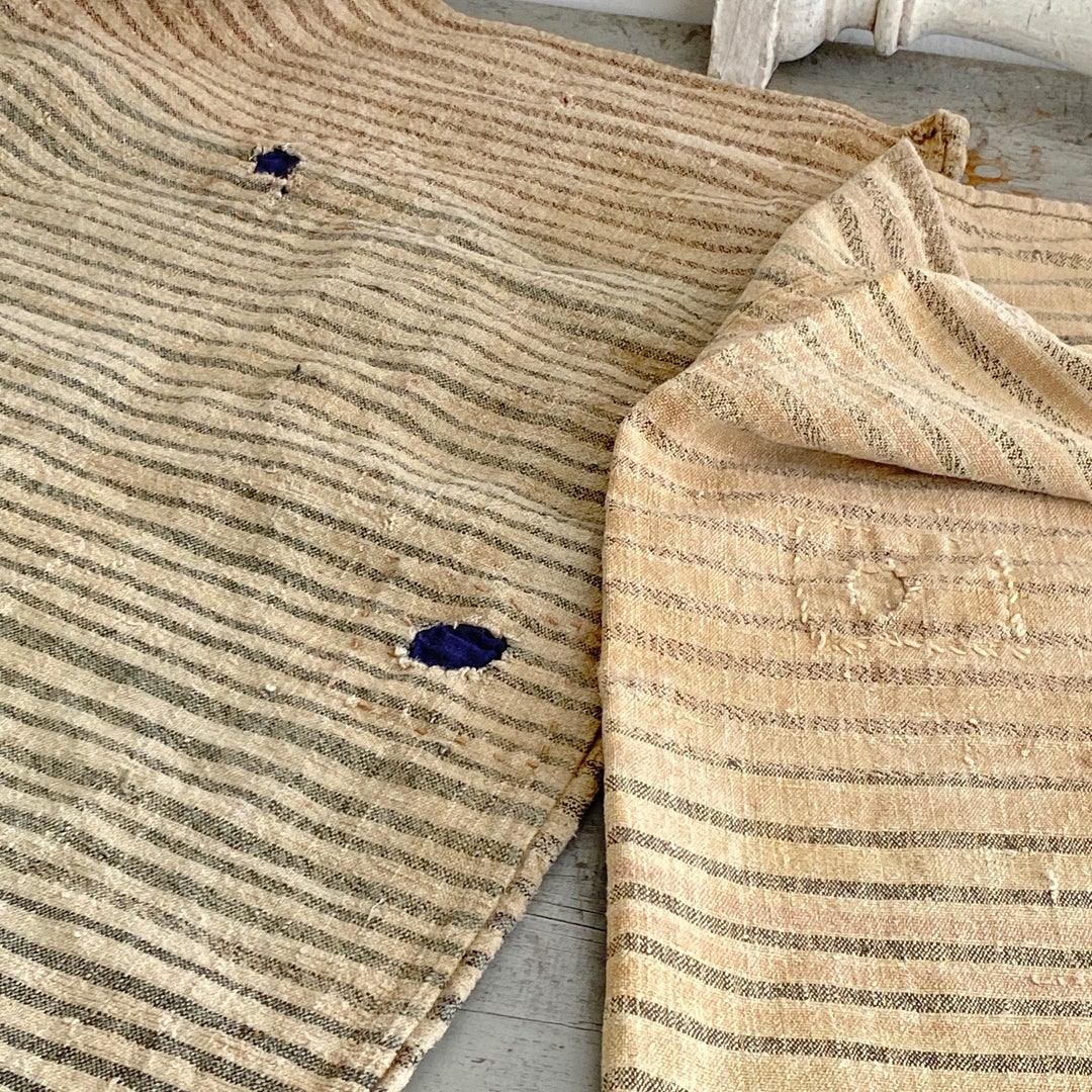 2 Set Vintage Distressed Grain Sack Farmhouse Chateau Chic Rustic ...