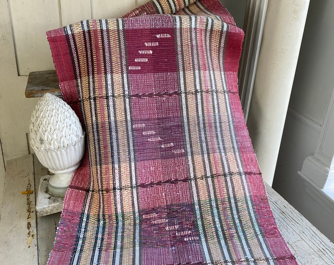 PER 1 YARD Vintage Rag Rug Stair Hall Table Runner European Carpet Rug ...