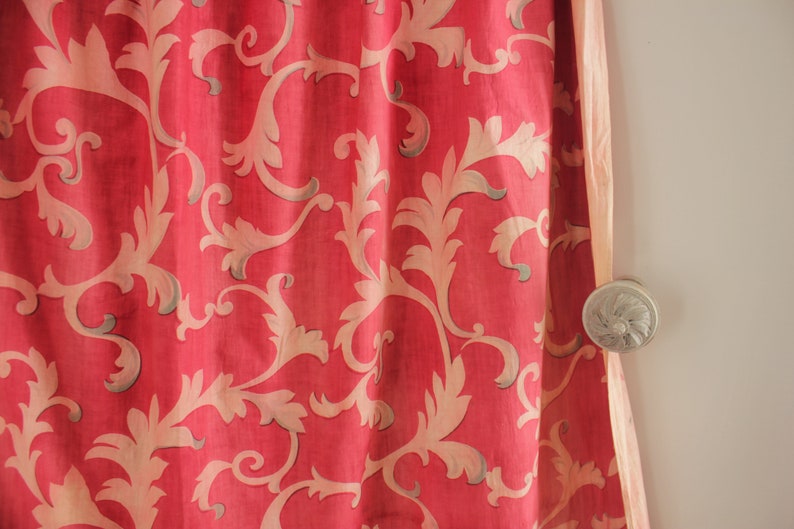 Antique Curtain French Red FADED Drape C 1920 FADED GORGEOUS - Etsy