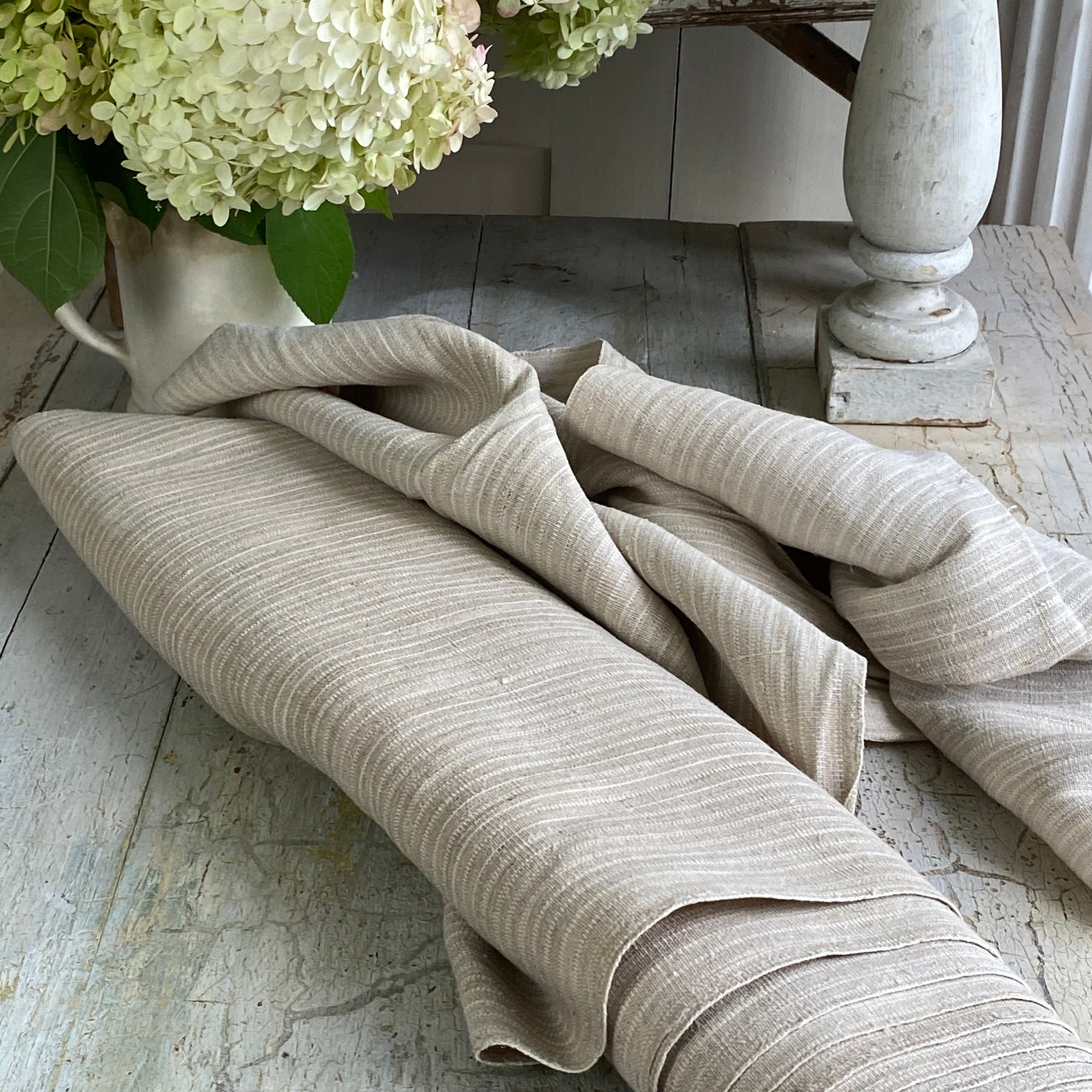 Organic Hemp Homespun Antique Linen Striated Striped Material - Etsy