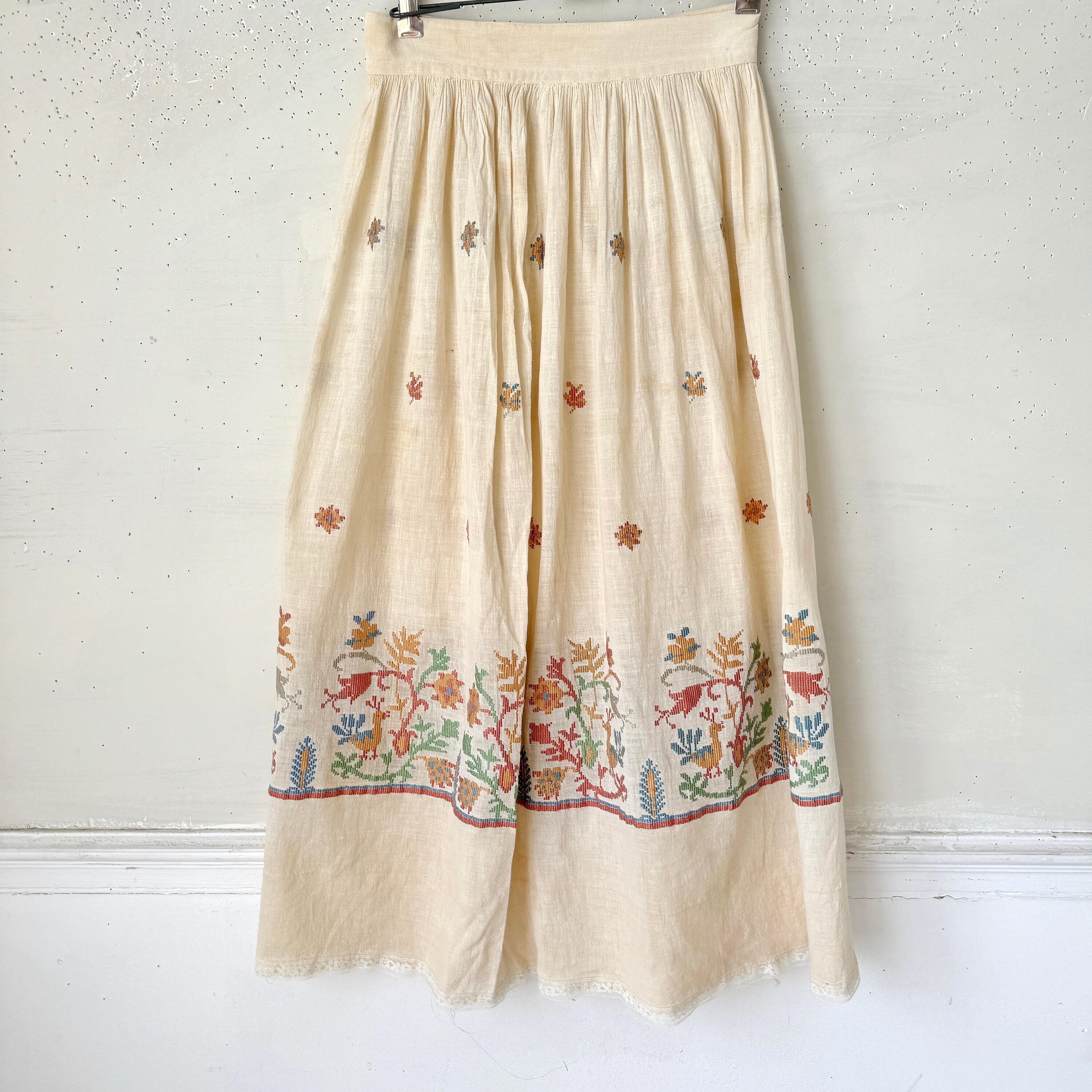 1920 1930's Small 24 Waist Vintage Turkish Embroidered Skirt Cotton ...