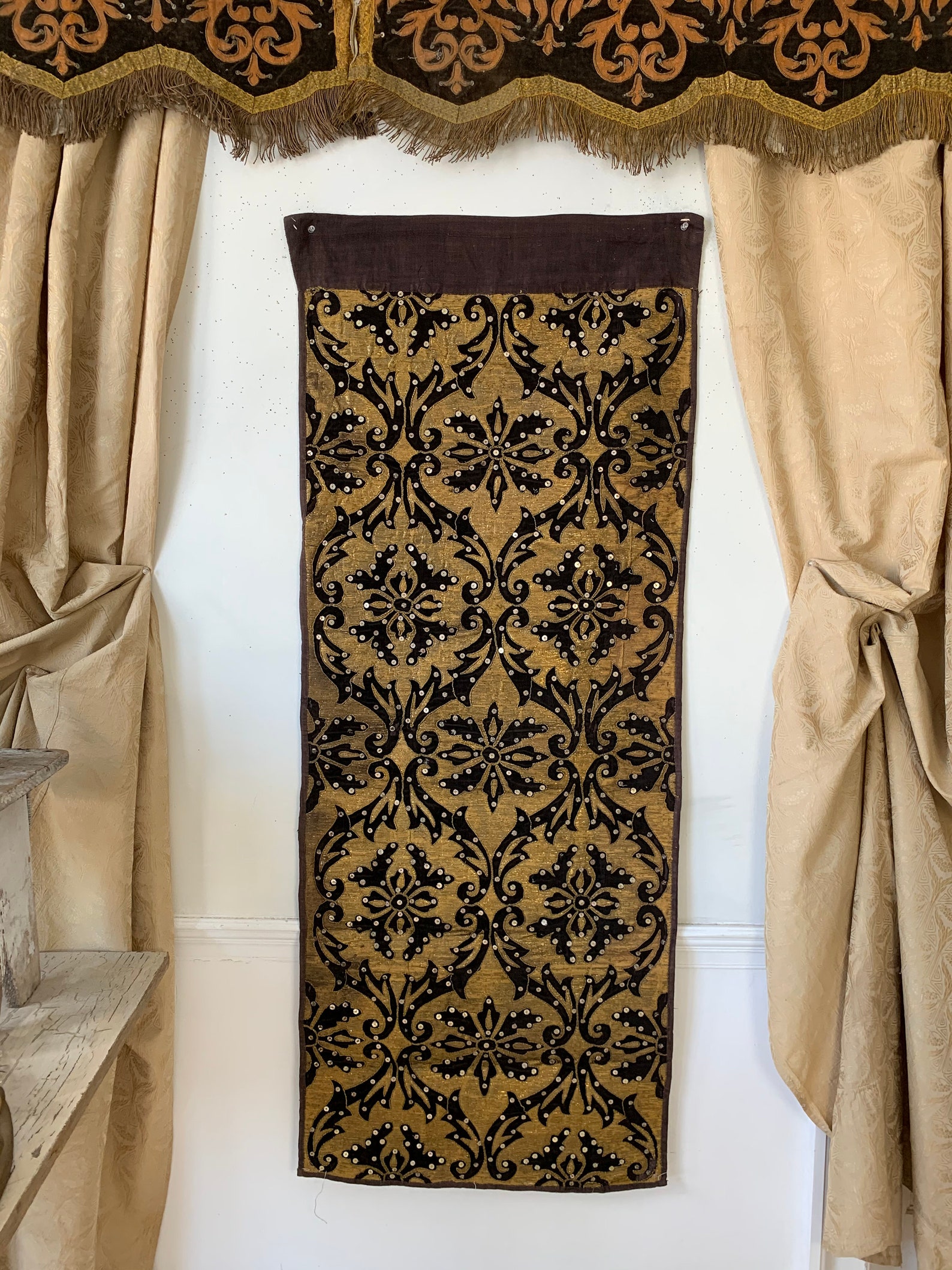 Antique Portuguese 18th Century brocade applique metallic | Etsy