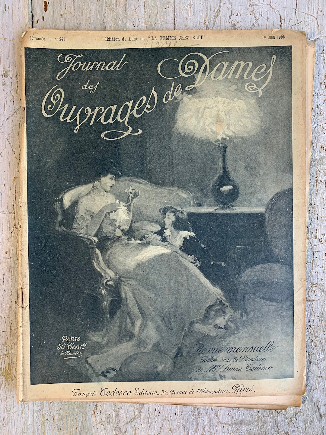 Art Nouvea Antique French Magazine for Women ' Journal De Ouvrages De ...