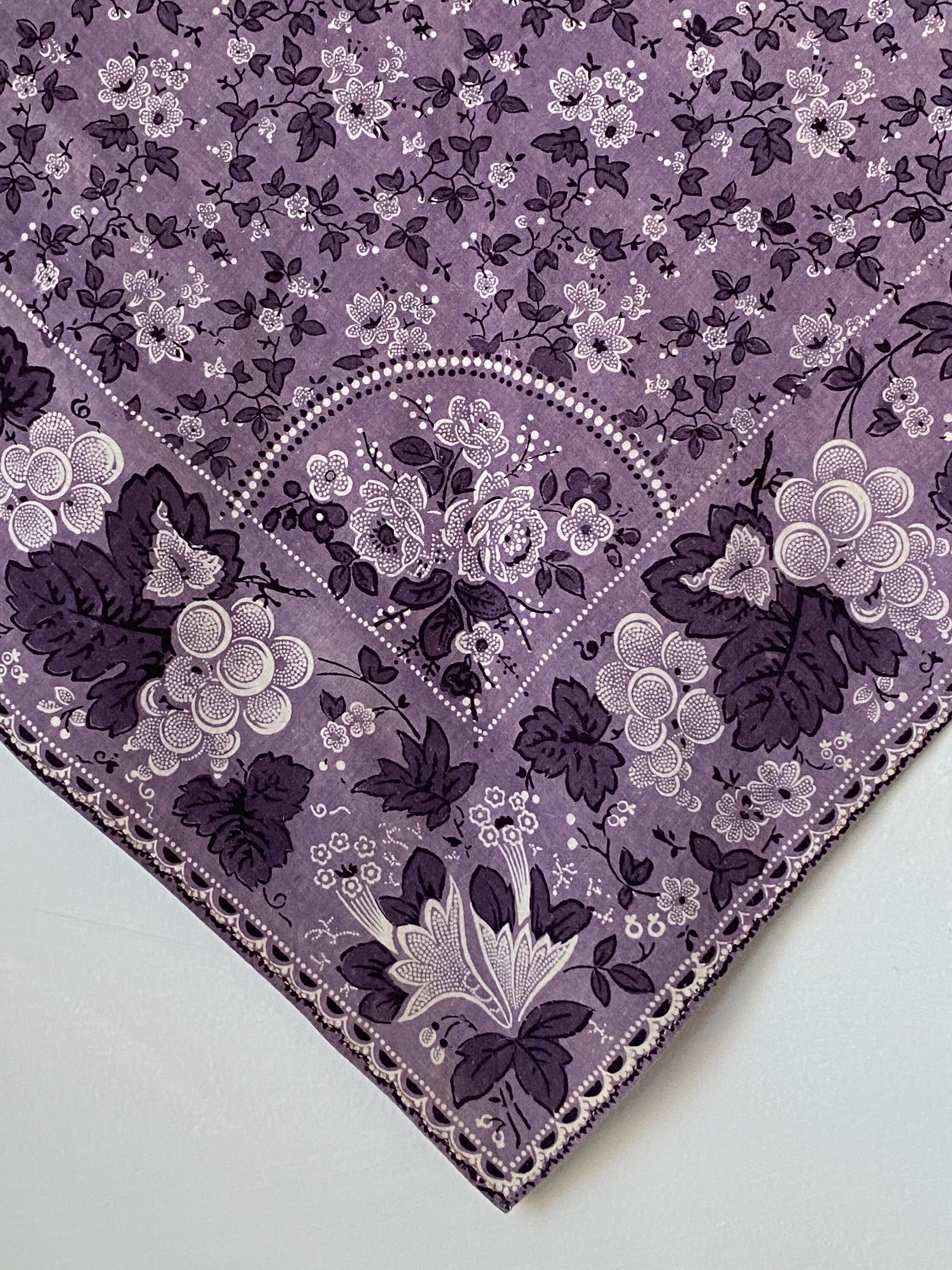 Fichu Scarf Antique French Fichu Vintage Clothing Purple Block | Etsy