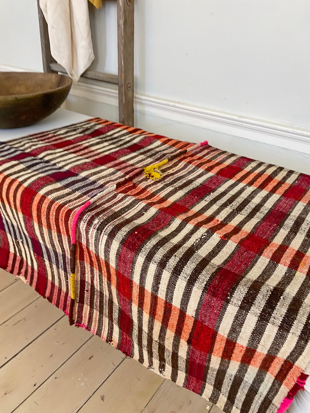 Grain Sack FABRIC Table Runner Vintage Antique Organic Wool Hand-woven ...