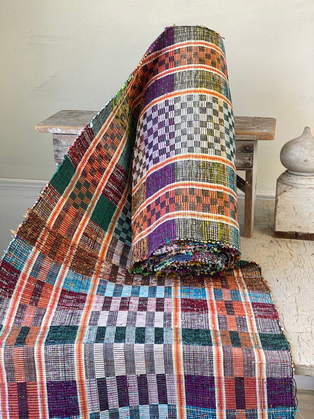 16.16 Yards Long Vintage Rug Carpet Textile Stair Runner European Rag ...