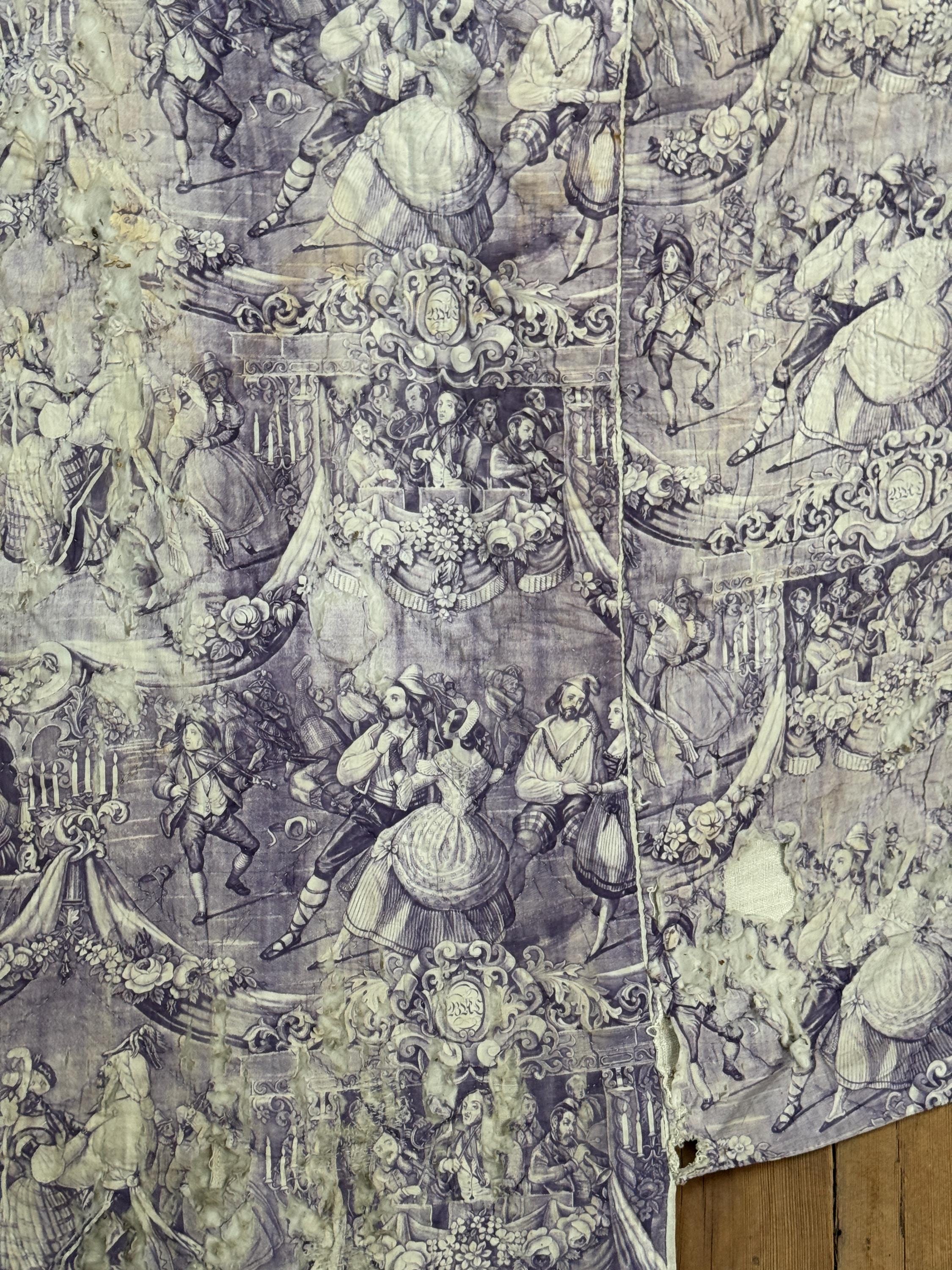 58x48 WEDDING GIFT IDEA Antique French Toile Purple Romantic Unique ...