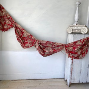 Red Indienne Festoon Valance Gorgeous French 19th Century Valance ...
