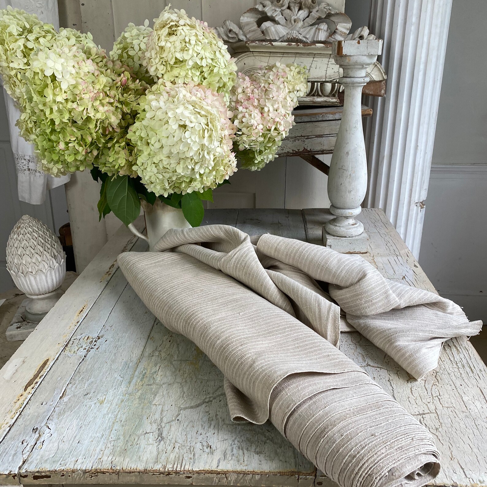 Organic Hemp Homespun Antique Linen Striated Striped Material - Etsy
