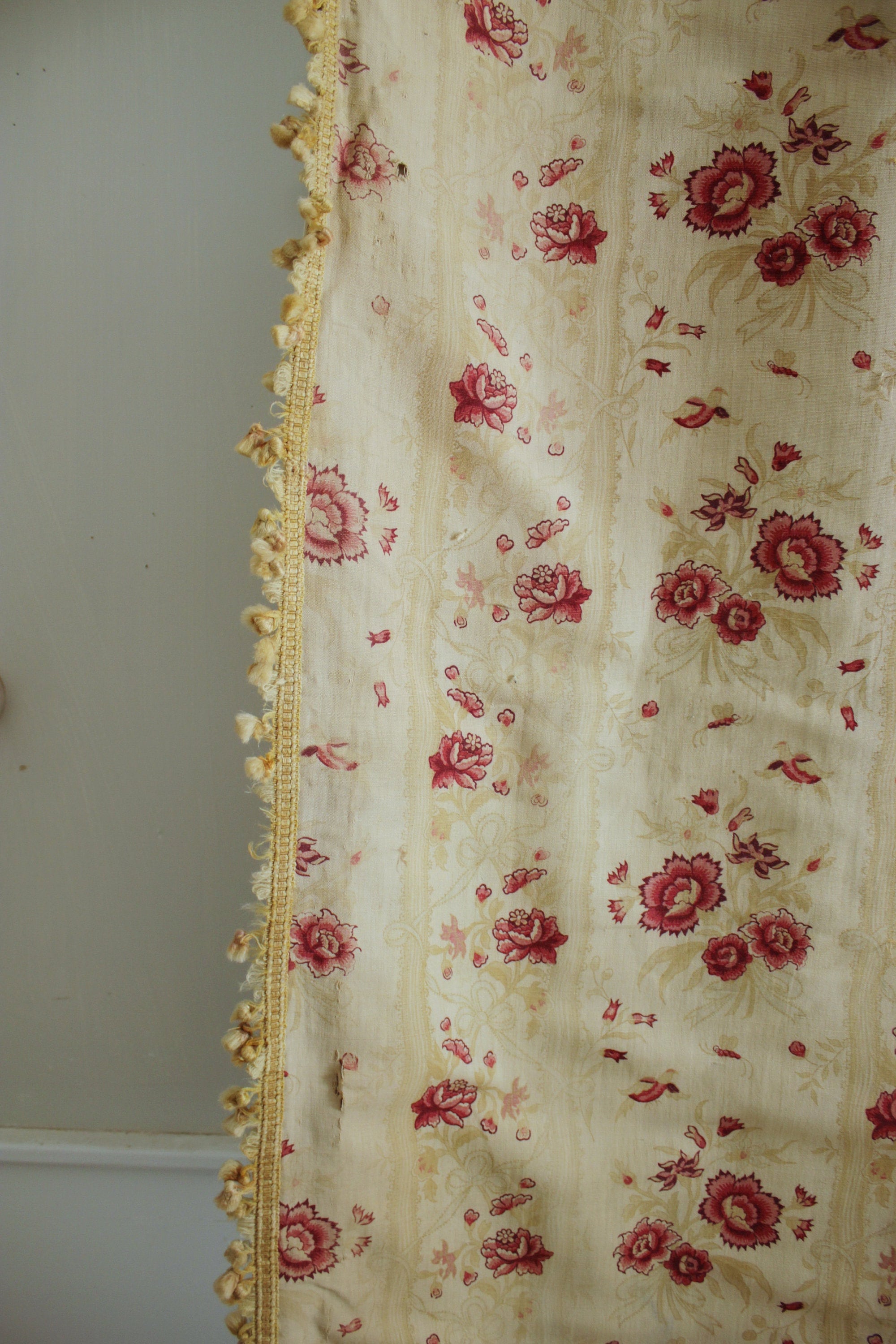 Vintage Floral Curtain French Floral Fabric Lined Cotton and | Etsy