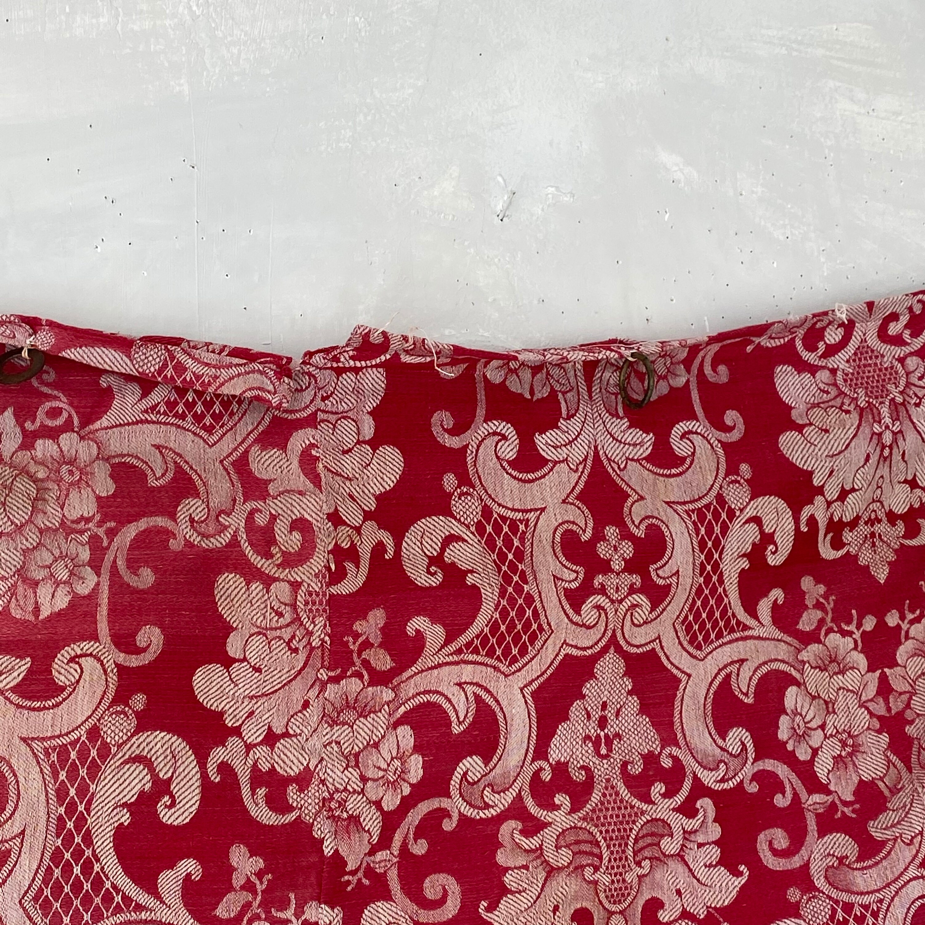 Antique French Red Damask Fabric 1850 Fabric Upholstery | Etsy