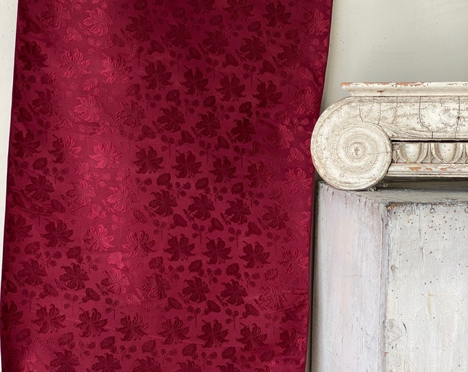 Antique French Silk De Lyon Red Damask Fabric per Yard Material HIGH ...