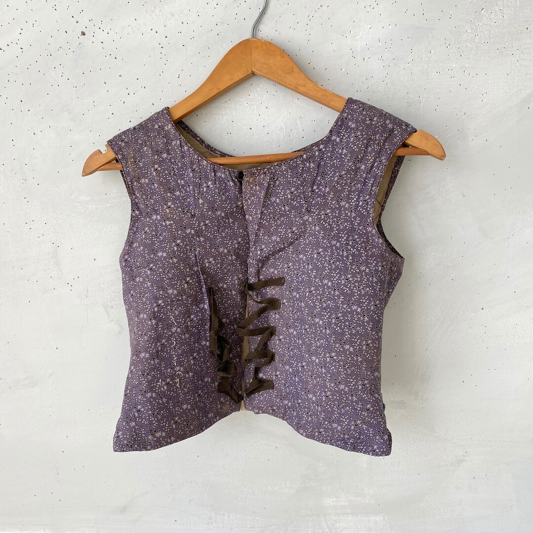 French Bodice 18th Century Antique Folk Dress C1770 With Rump Purple ...