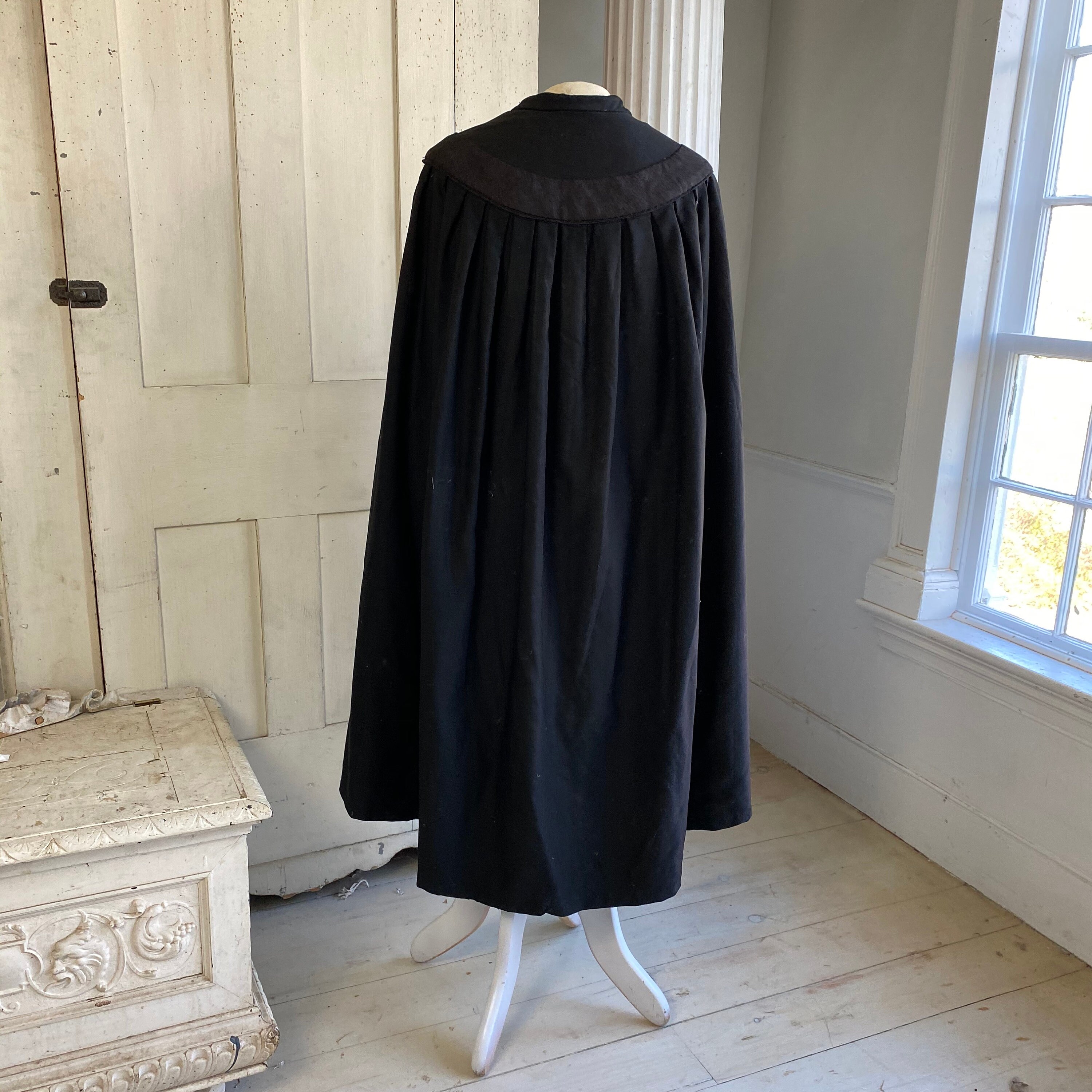 Judge's Gown ??? Antique Cape Cloak Black Velvet + Wool C1860 French ...