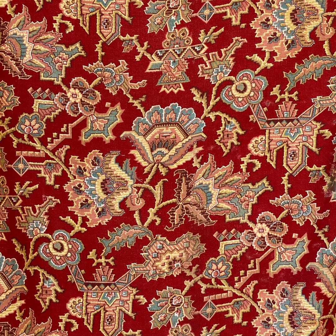 Antique Kilim Look Red Curtain Fabric Drape Southwestern Art ...