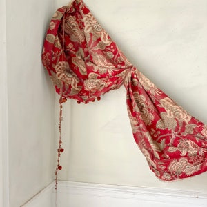 Red Indienne Festoon Valance Gorgeous French 19th Century Valance ...