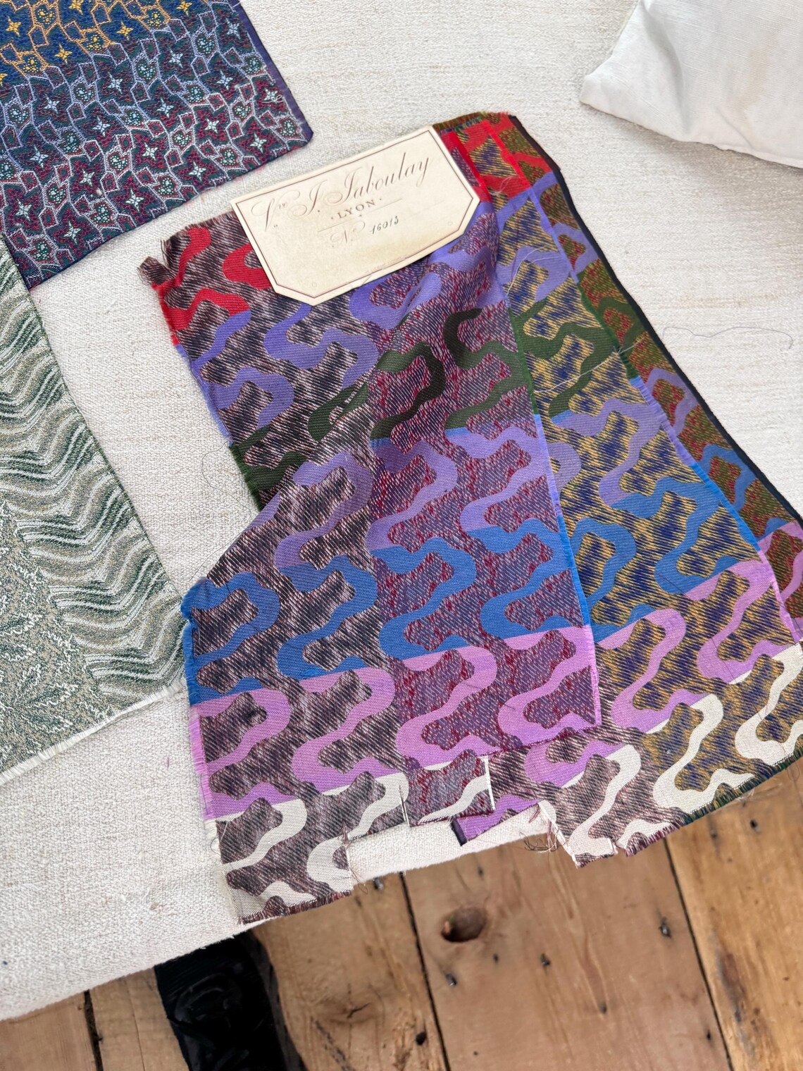 7~ 1880 Soie Silk De Lyon Fabric Samples Swatches Small Scale Patterns ...