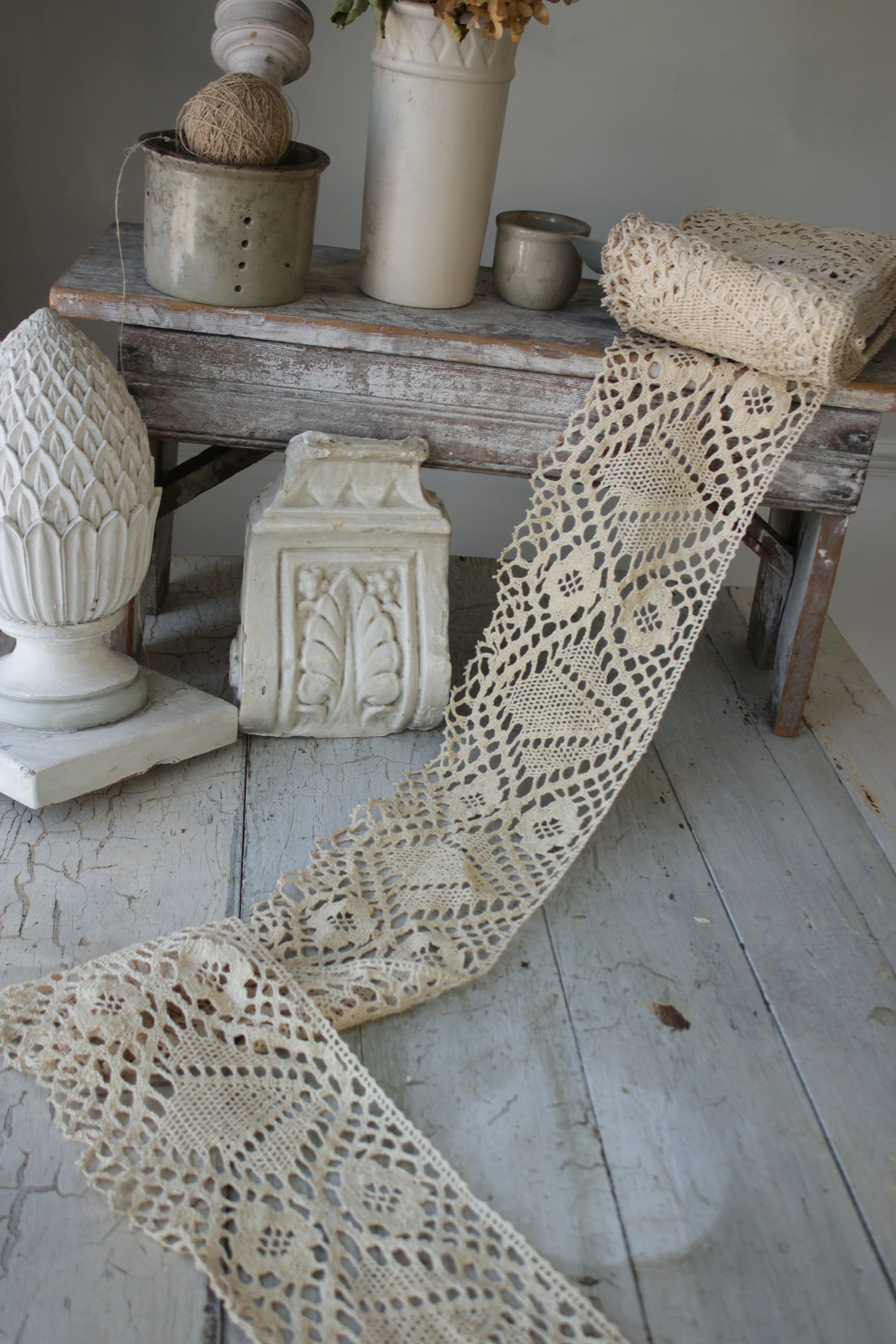 Antique Bobbin lace handmade French trim made from pure cotton | Etsy