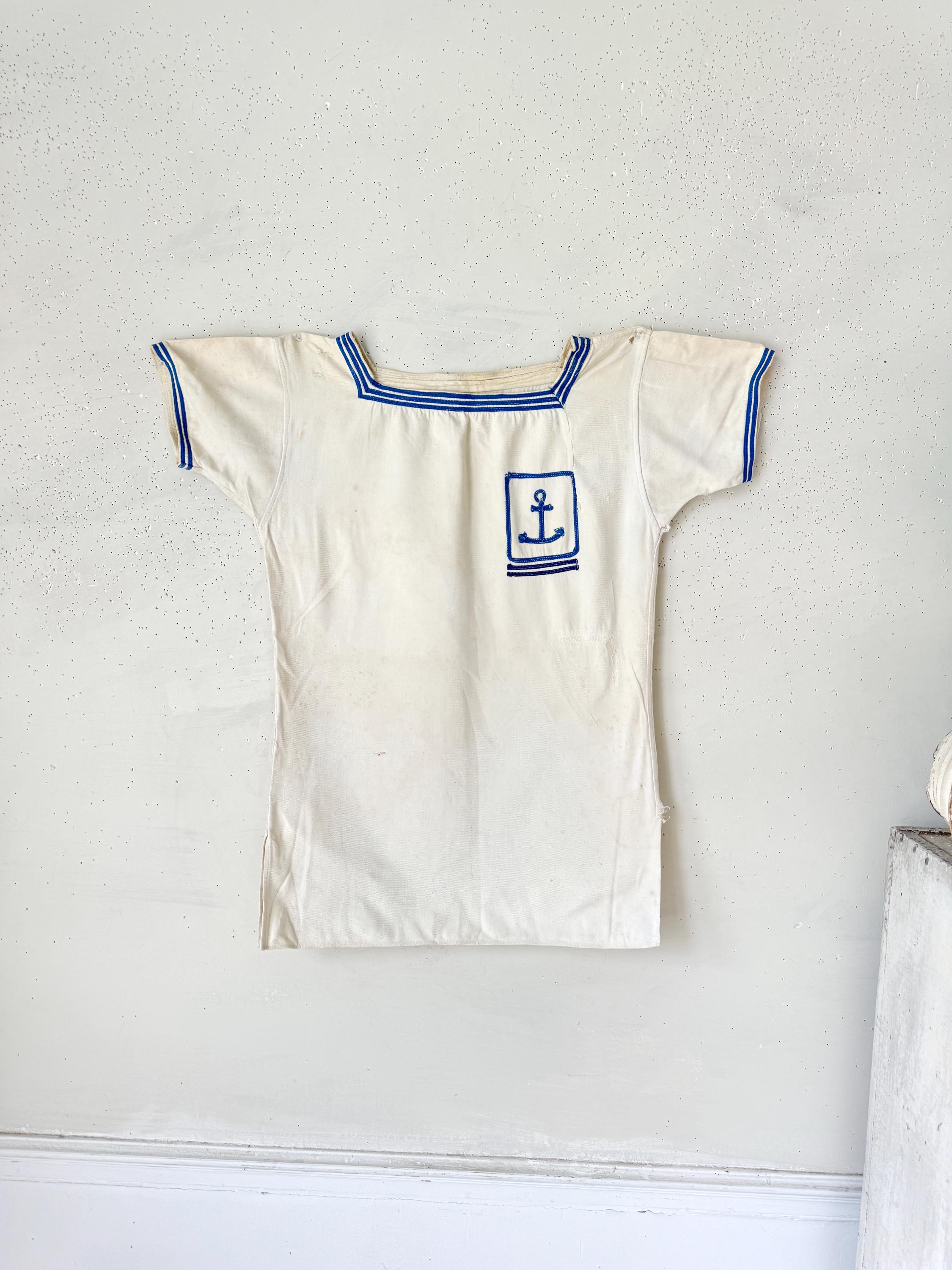 WALL ART Shirt Framing Early French Naval Sailors Small MENDS Repairs ...