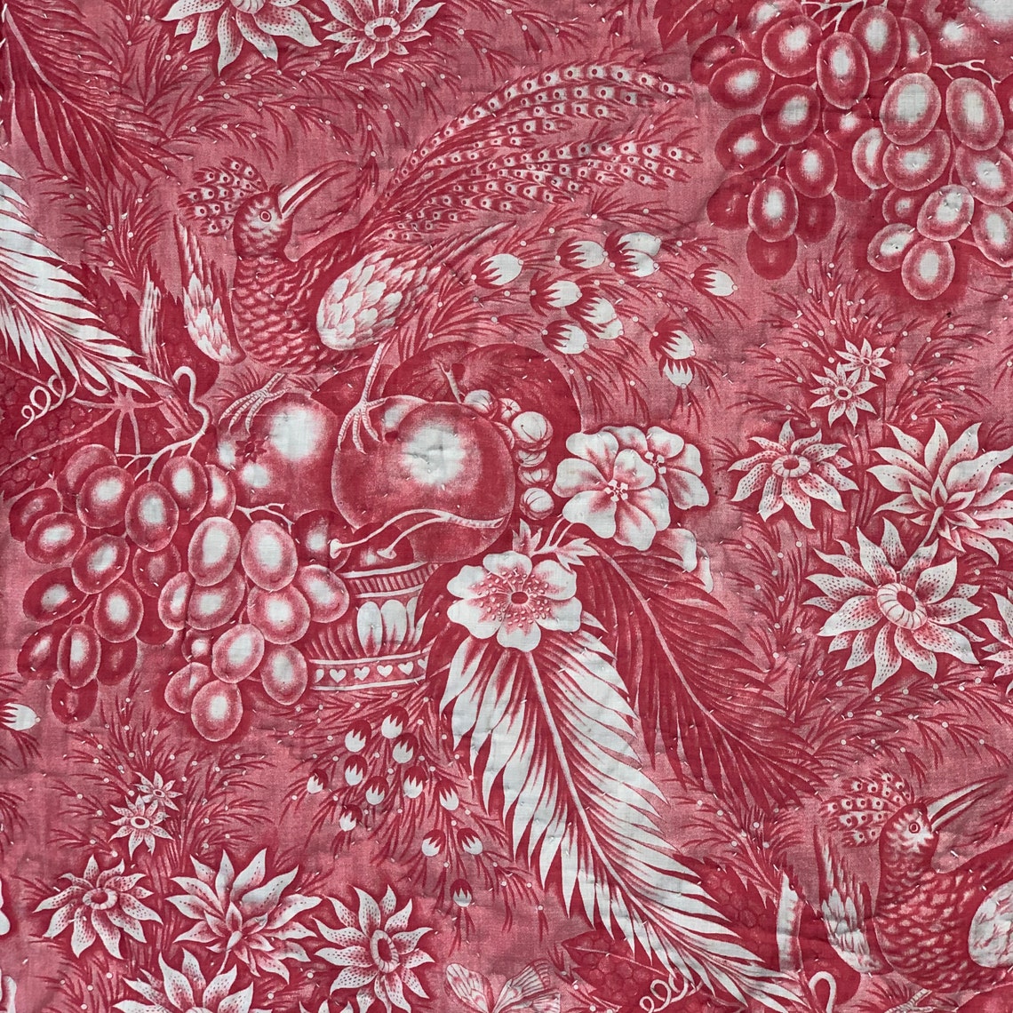 Antique French Toile Alsace Bedding Textile 1800 Pink Toile - Etsy