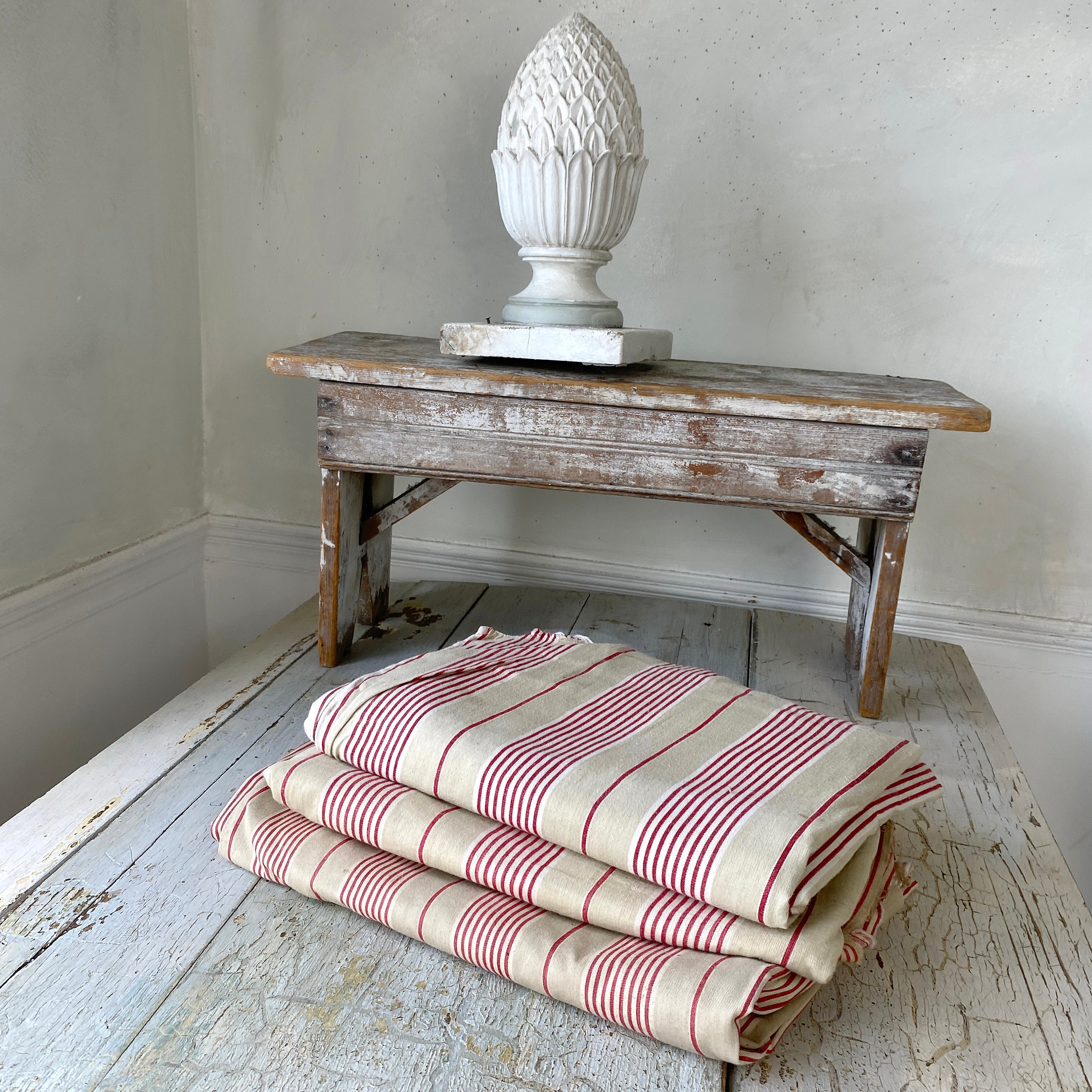 8 Yards Rustic Primitive Antique Red LINEN Flax Vintage French - Etsy