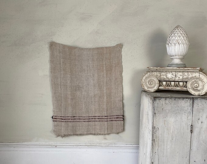 Grain Sack Fabric Scrap for Projects Hand Towel Red and Black Stripe ...