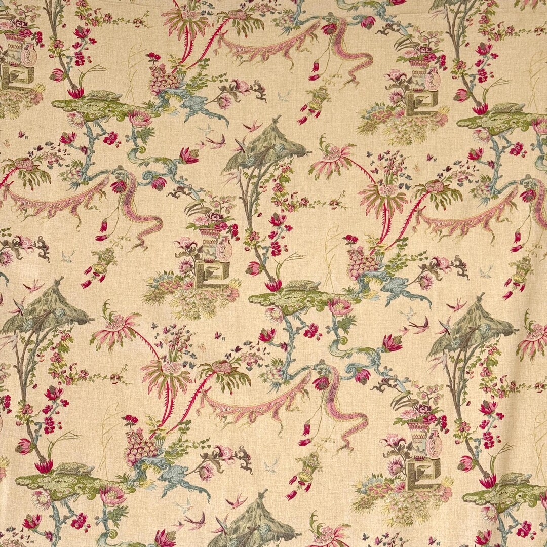 1 ( 2 Avail) 110x52 Curtain French Printed Linen Vintage Textile ...
